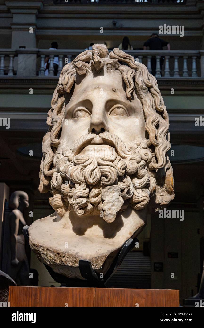 Egyptian Museum(Cairo museum), Marble head statue of god Serapis, from ...