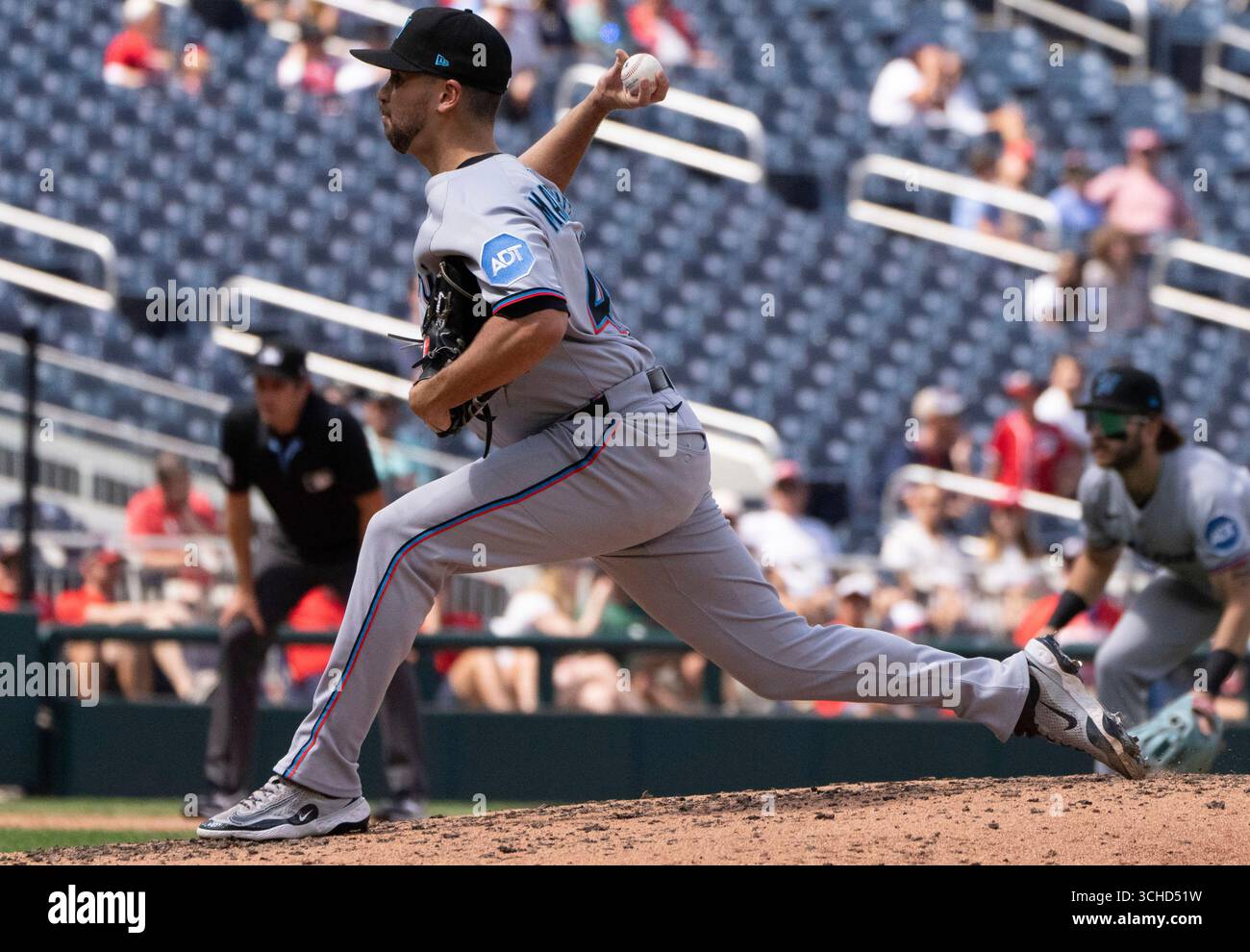 WASHINGTON, DC - SEPTEMBER 01: Miami Marlins pitcher Seth Martinez (40 ...