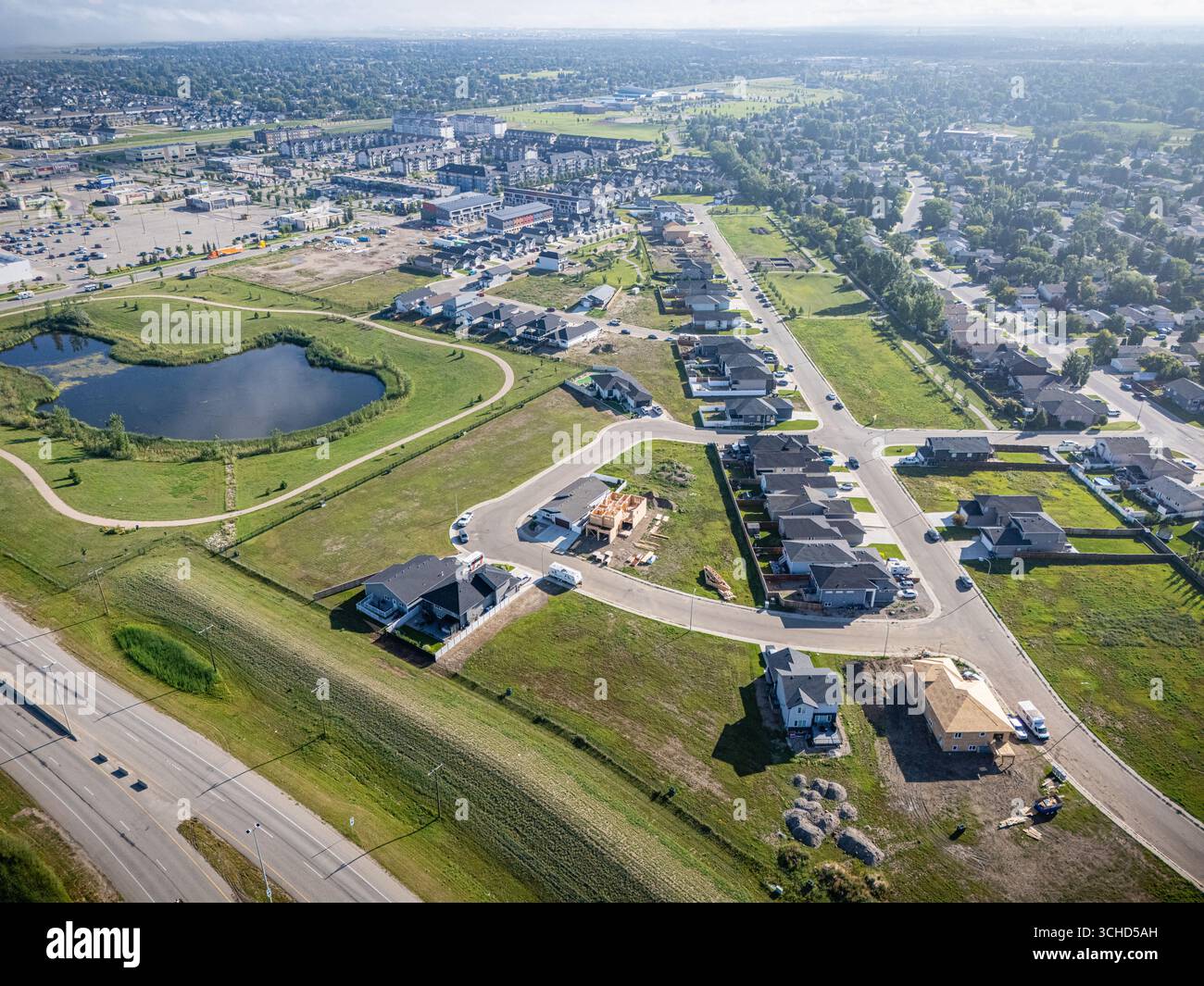 Aerial view of Parkridge Extension in Saskatoon, Saskatchewan, showing ...