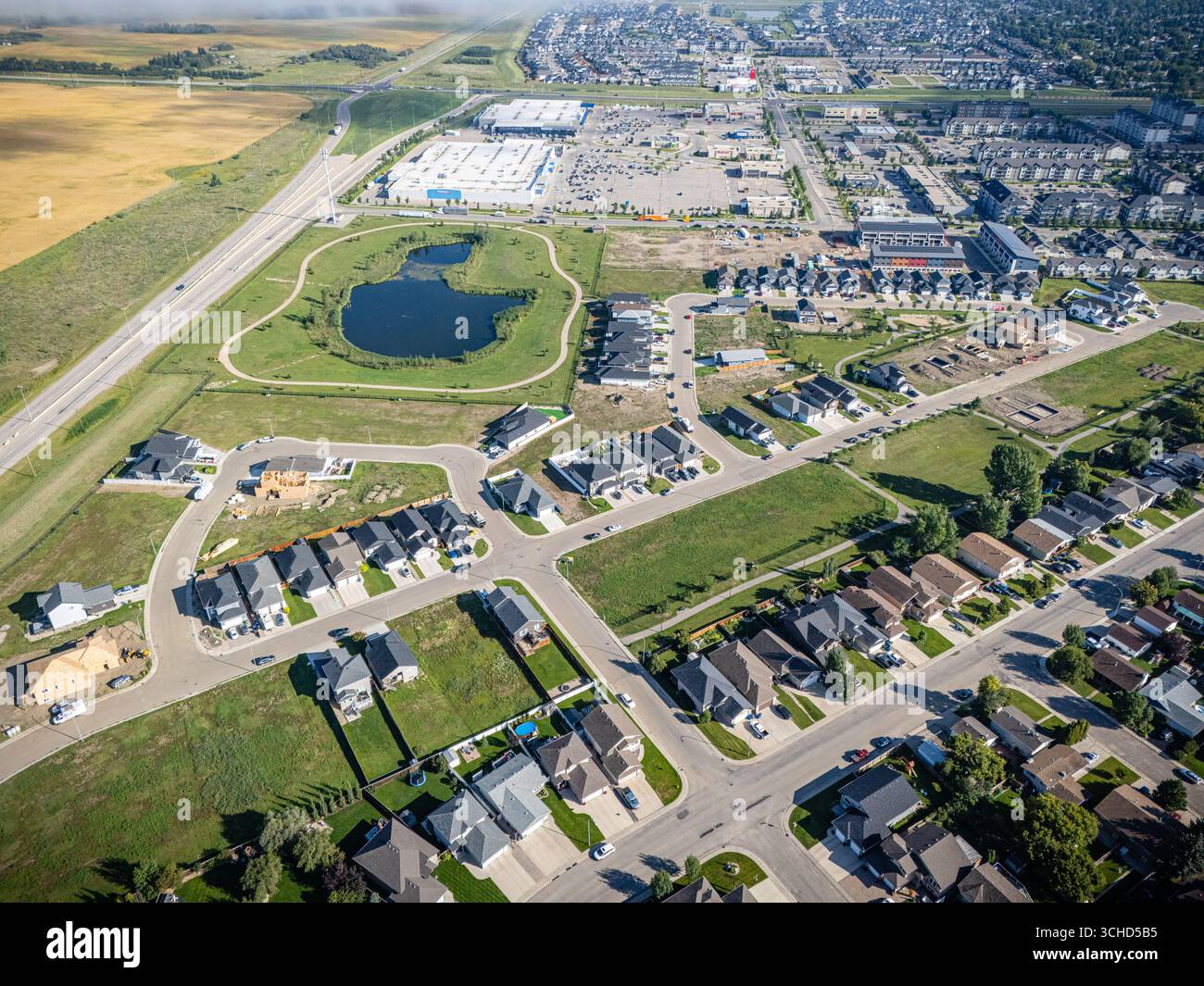 Aerial view of Parkridge Extension in Saskatoon, Saskatchewan, showing ...