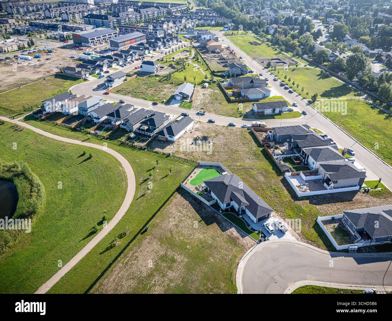 Aerial view of Parkridge Extension in Saskatoon, Saskatchewan, showing ...