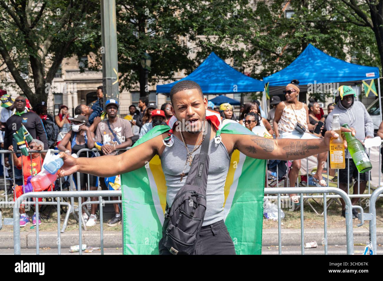 Atmosphere during West Indian American Day Carnival march on Eastern ...