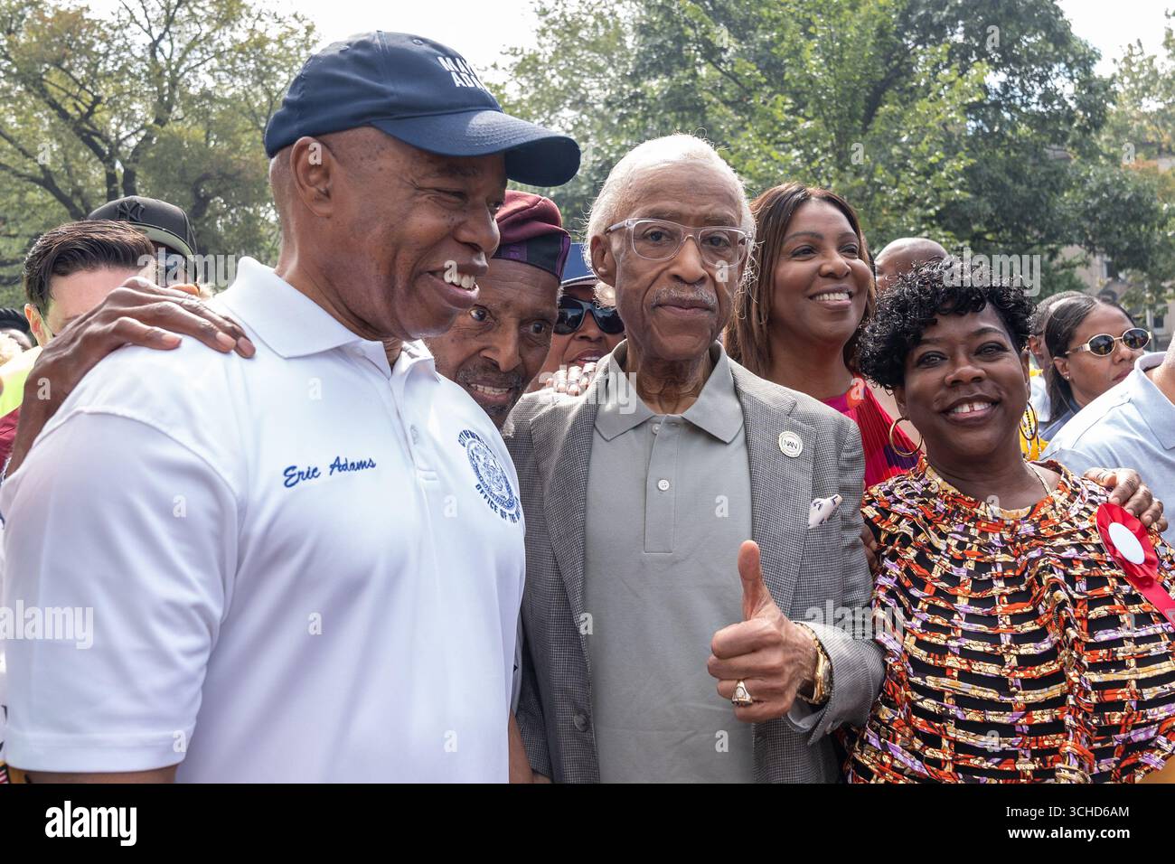 New York, NY, September 1, 2025: Mayor Eric Adams, Reverend Al Sharpton ...