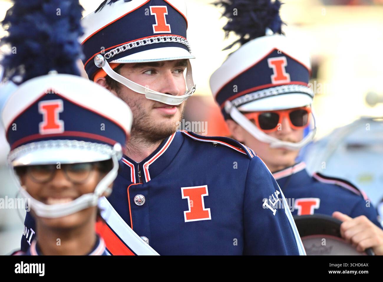 CHAMPAIGN, IL - AUGUST 29: Members of the Illini marching band as seen ...