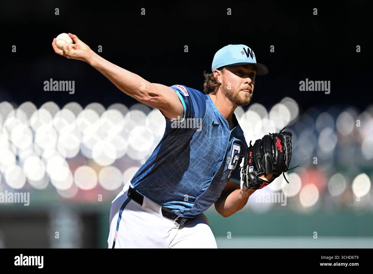Washington Nationals pitcher Jake Irvin throws during the first inning ...