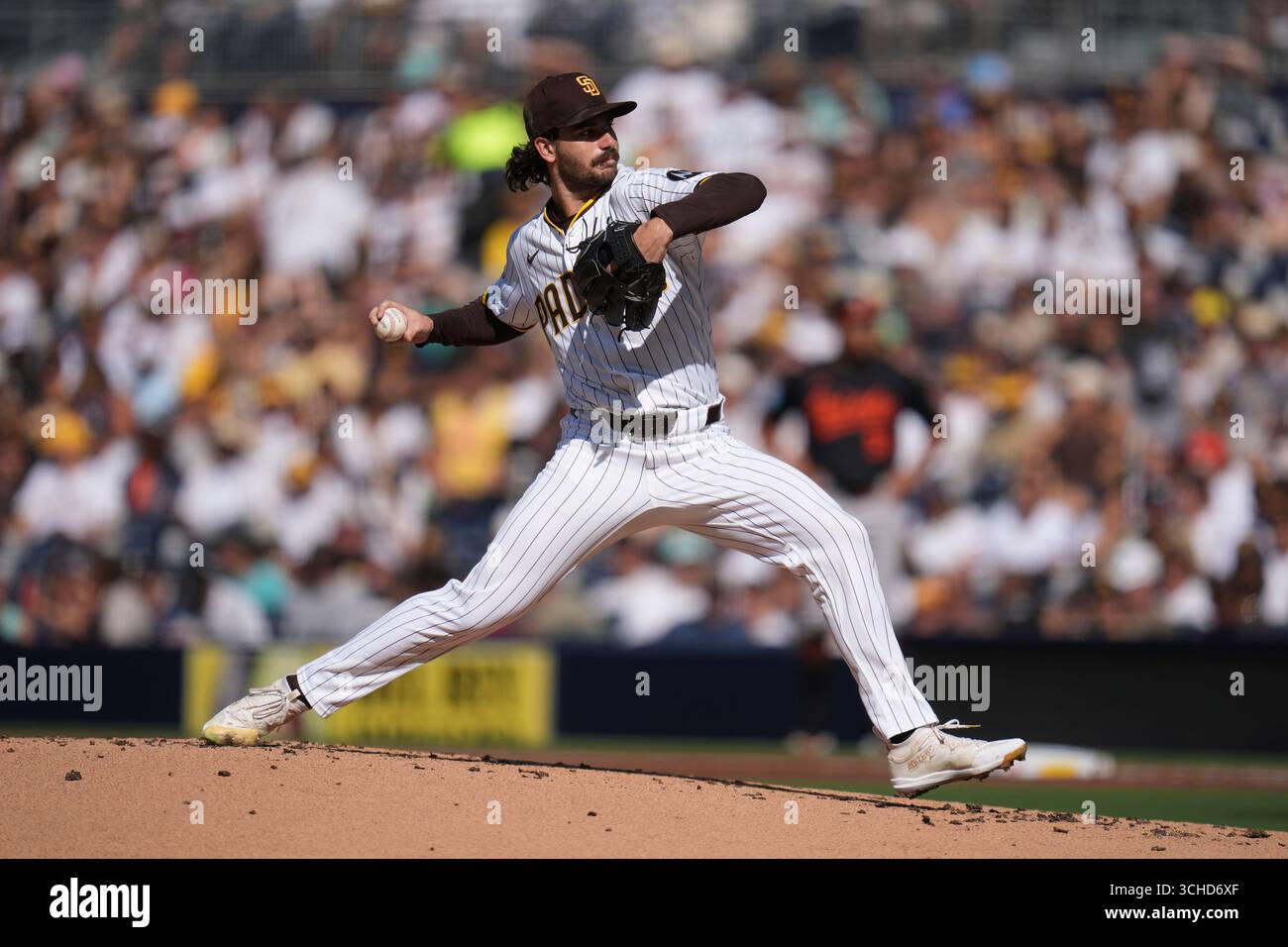 San Diego Padres starting pitcher Dylan Cease works against a Baltimore ...
