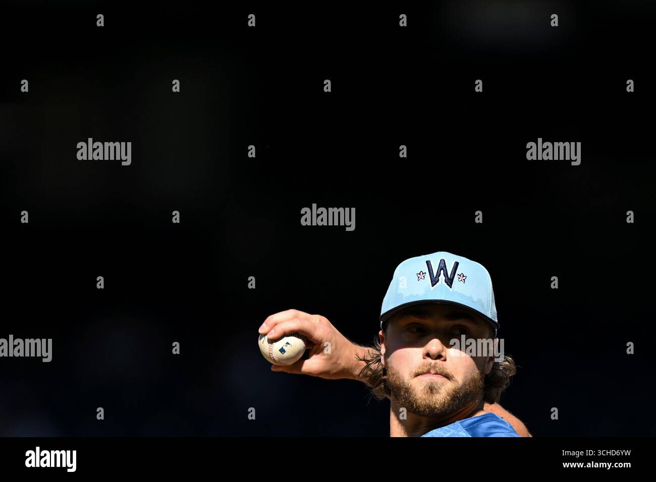 Washington Nationals pitcher Jake Irvin throws during the first inning ...
