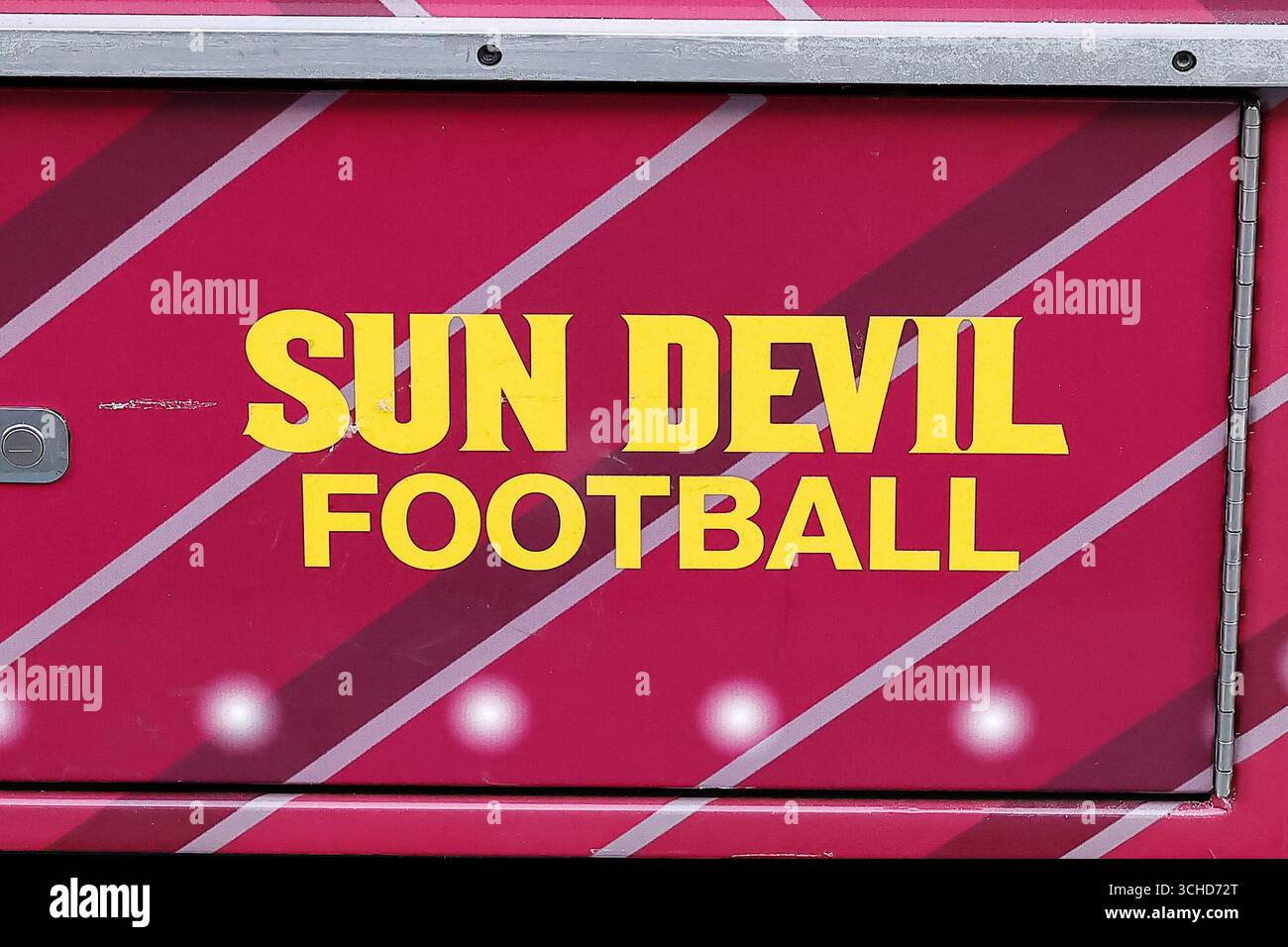 TEMPE, AZ - AUGUST 30: Sun Devil Football and a communications cart ...
