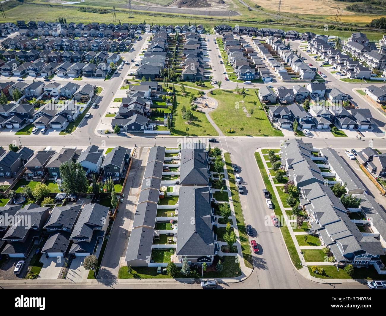 Aerial view of Stonebridge in Saskatoon, Saskatchewan, featuring modern ...