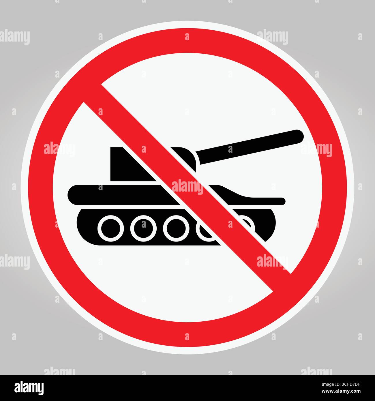 This image features a no tank symbol enclosed in a red circle ...