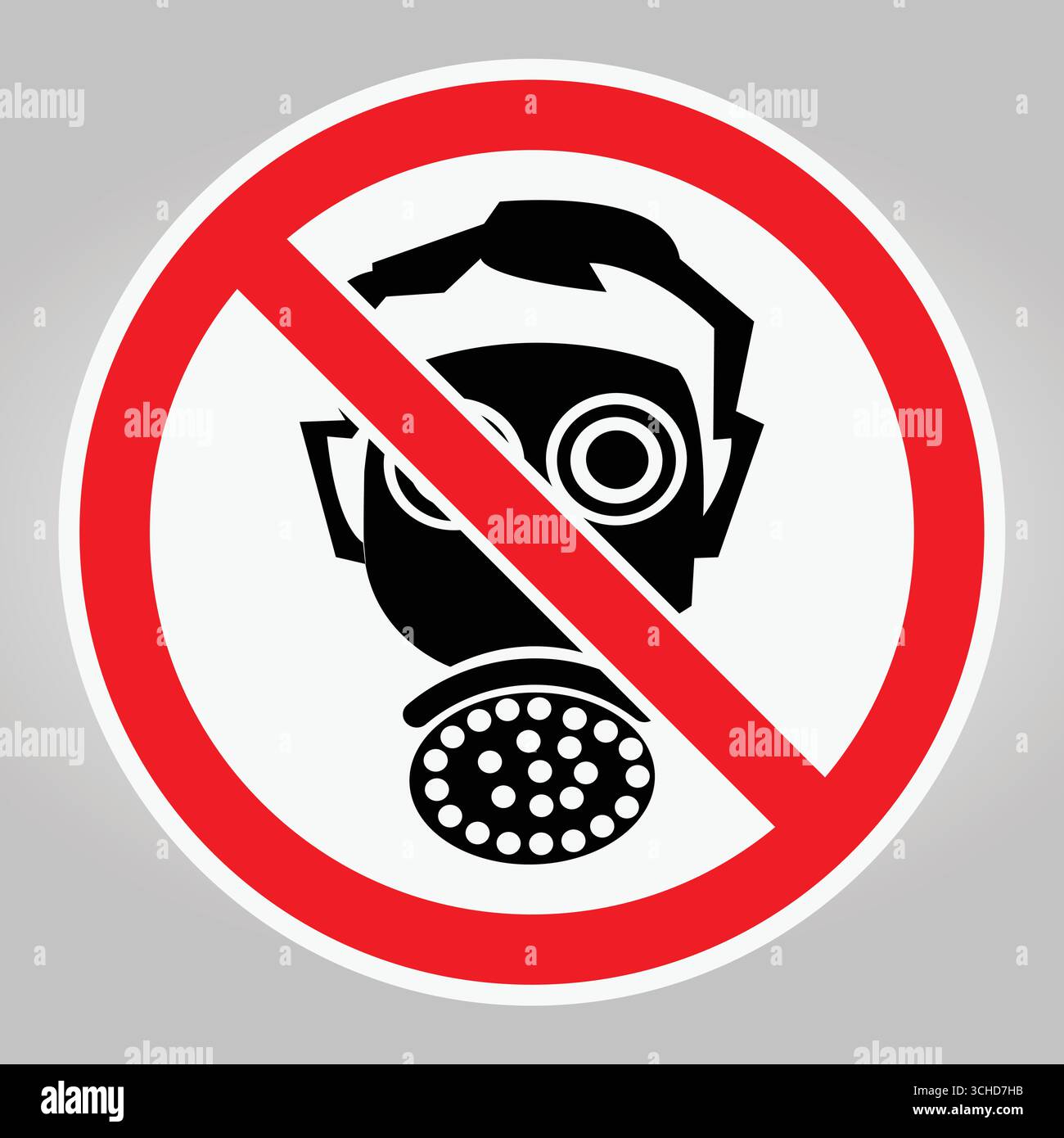 This illustration depicts a warning sign indicating that gas masks are ...