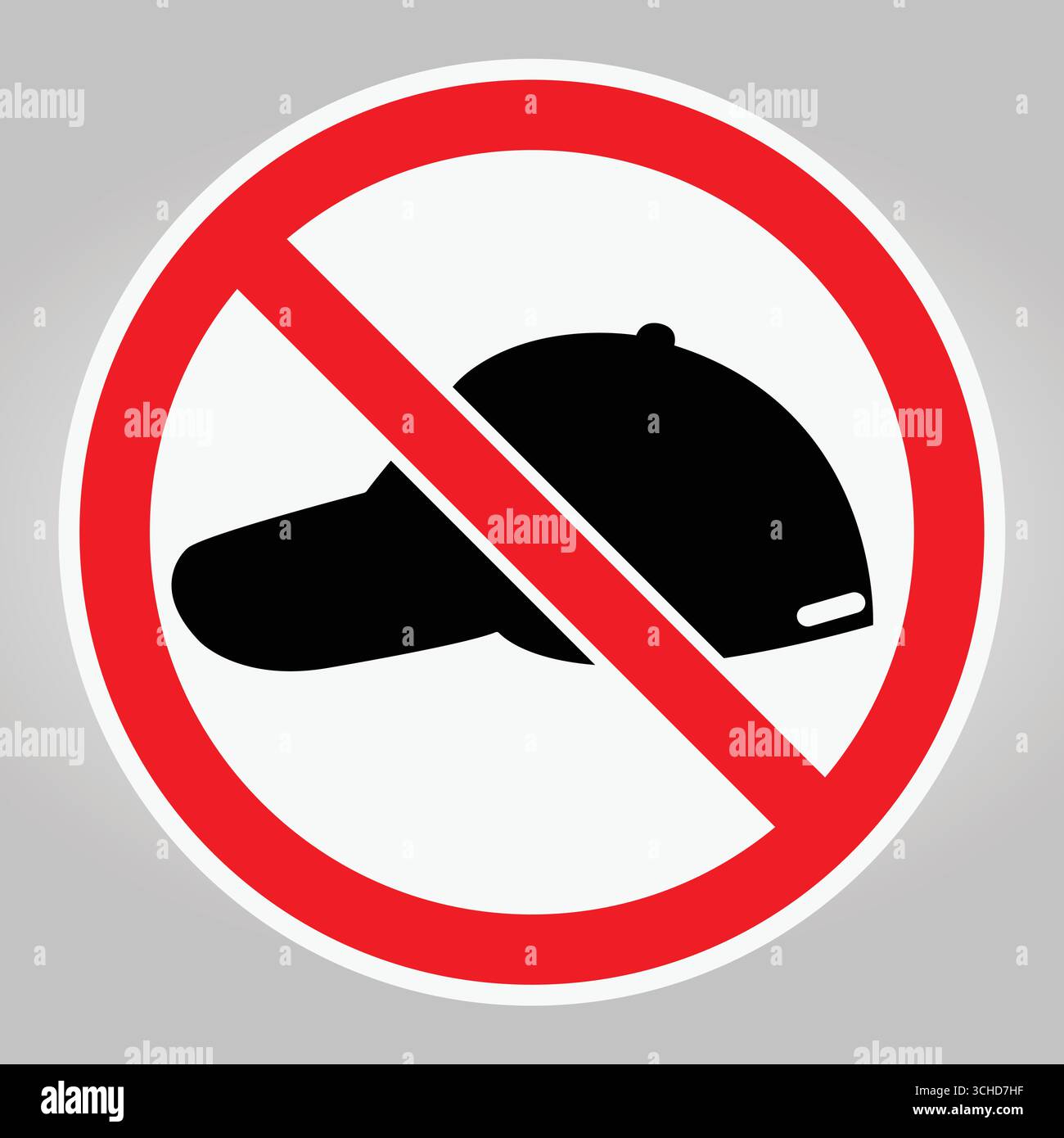 A striking no cap sign symbolizing restrictions on wearing hats in ...