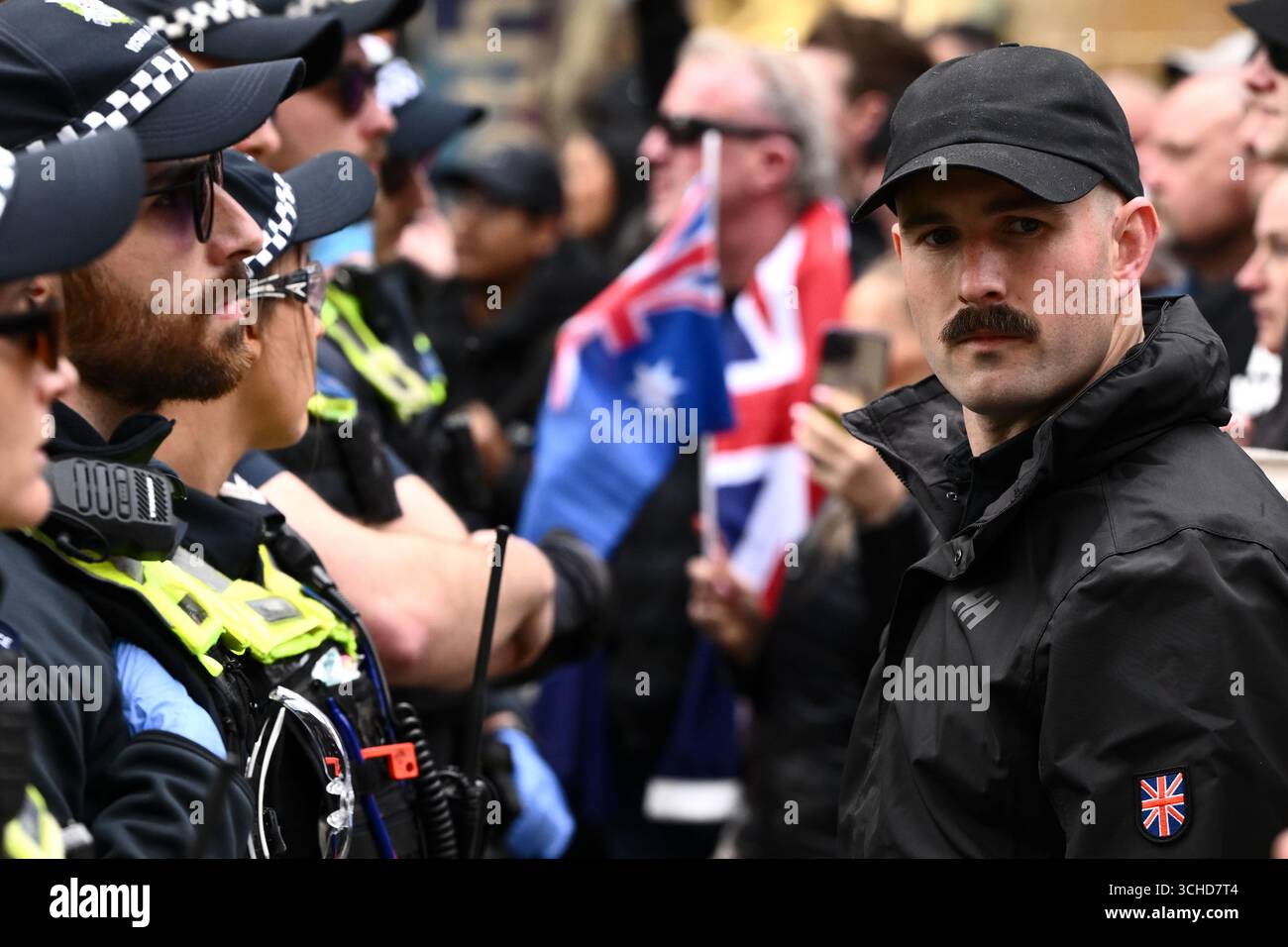 (File) Thomas Sewell as protestors march down Bourke Street during the ...