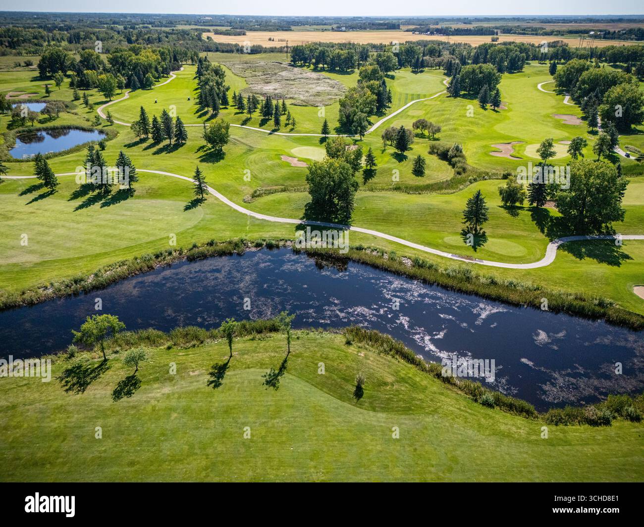 Aerial view of The Willows in Saskatoon, Saskatchewan, featuring golf ...