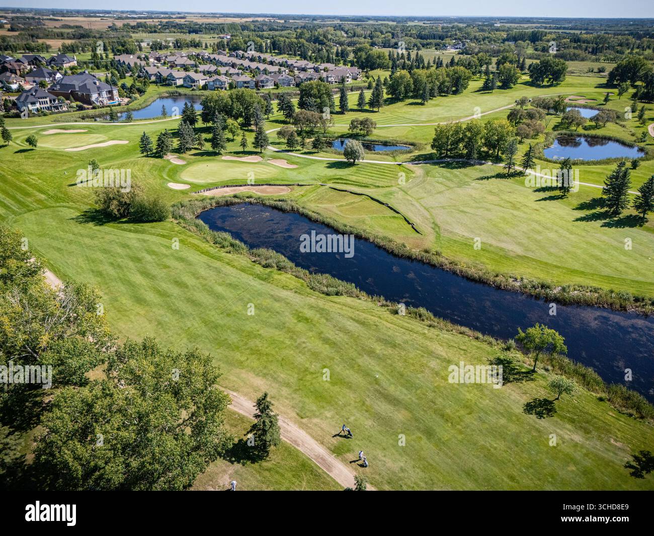 Aerial view of The Willows in Saskatoon, Saskatchewan, featuring golf ...