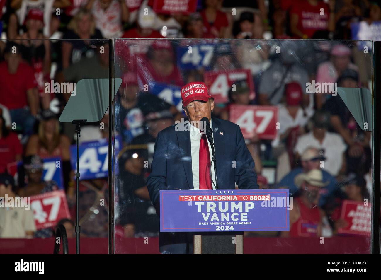 October 12, 2024, Coachella, California, USA: Donald Trump speaking at ...