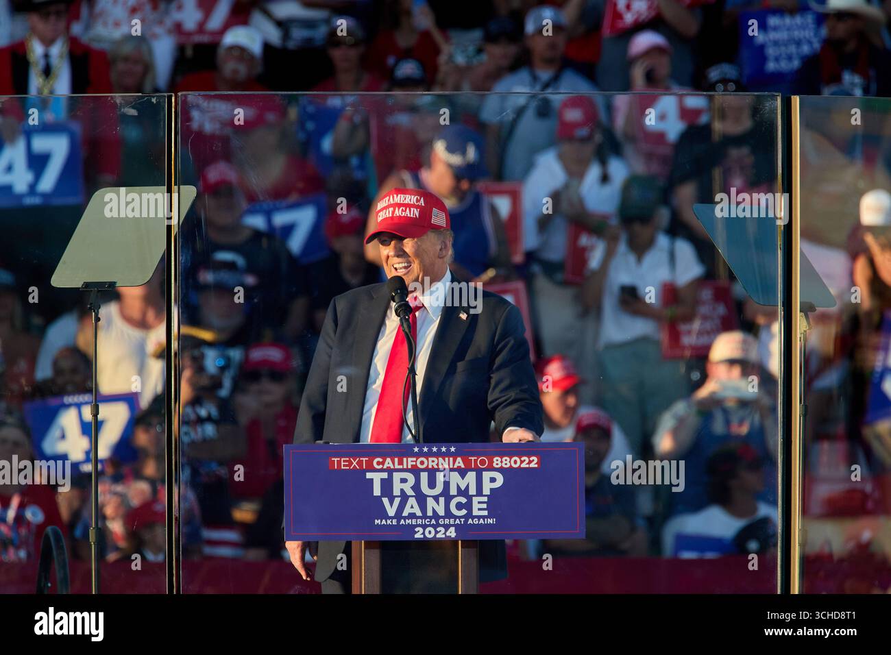 October 12, 2024, Coachella, California, USA: Donald Trump speaking at ...