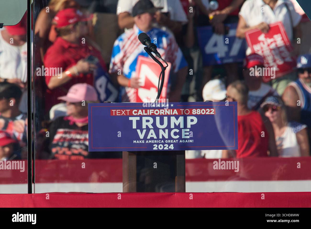October 12, 2024, Coachella, California, USA: The speaker's podium at ...