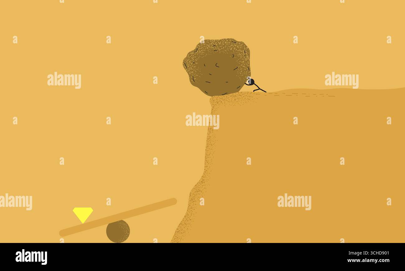 Large boulder and person Stock Vector Images - Alamy