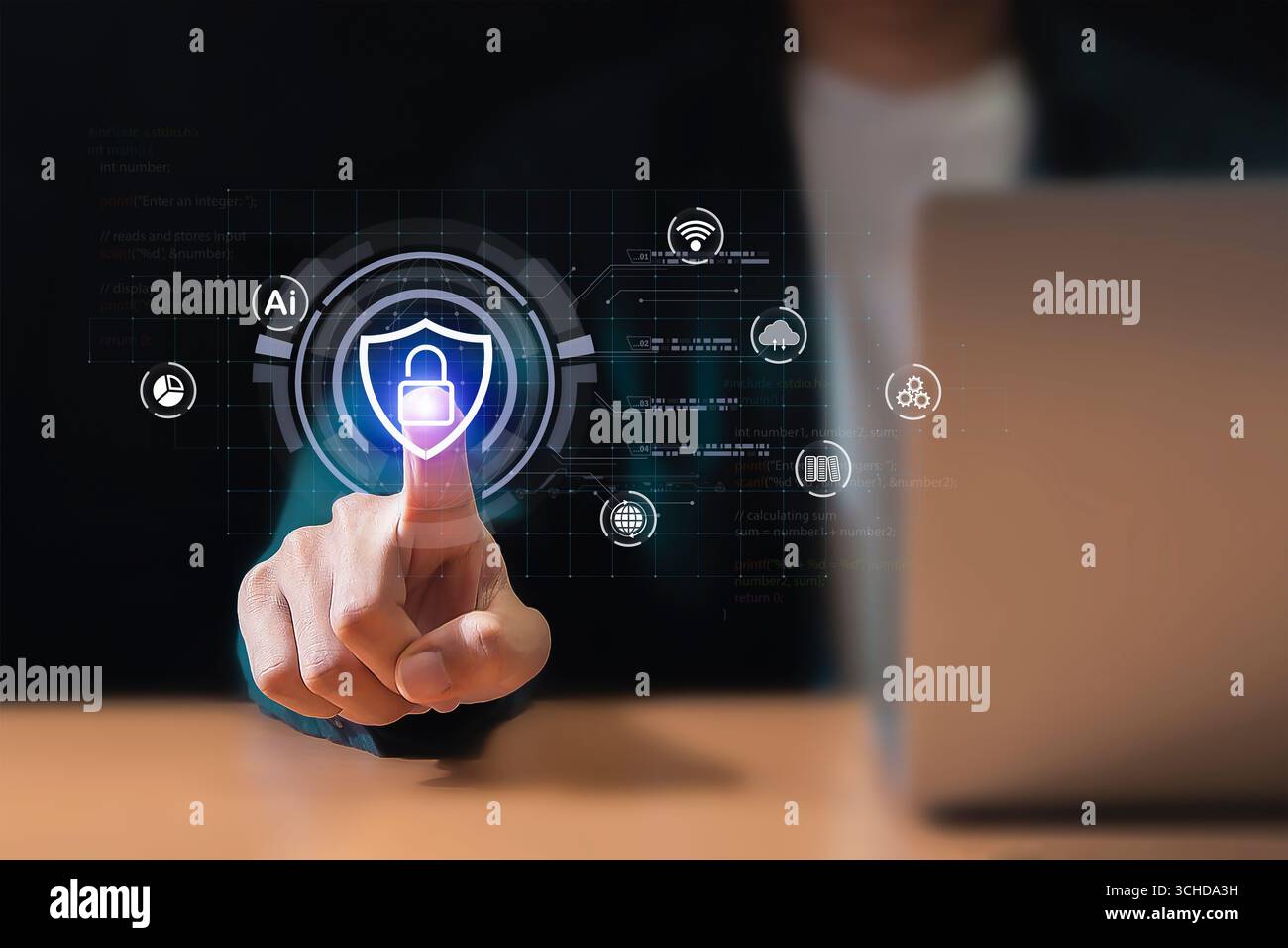 Cybersecurity and privacy concepts, data protection and encryption of secure internet networks ...