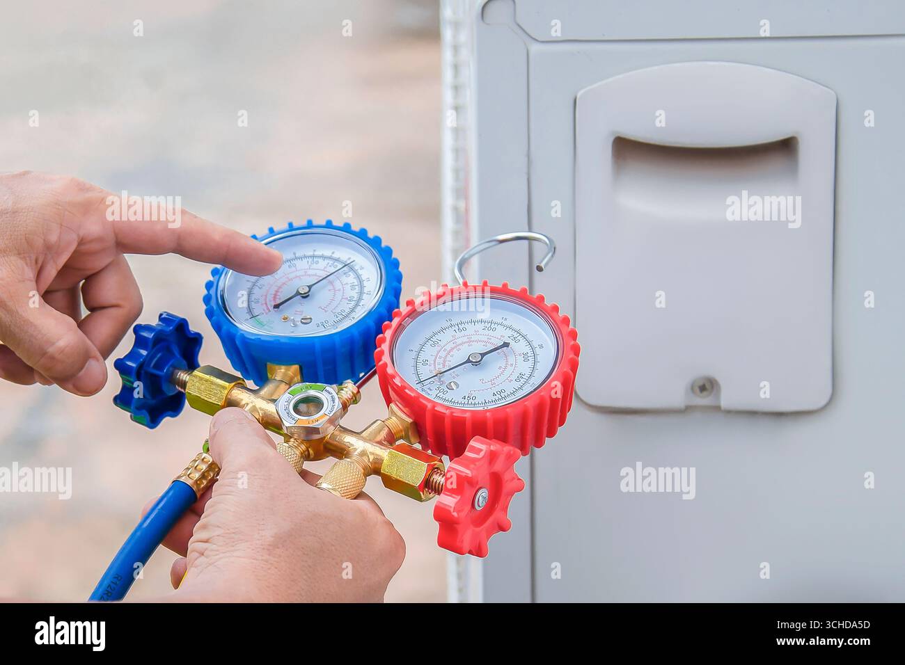 Air conditioners compressor checking hi-res stock photography and ...