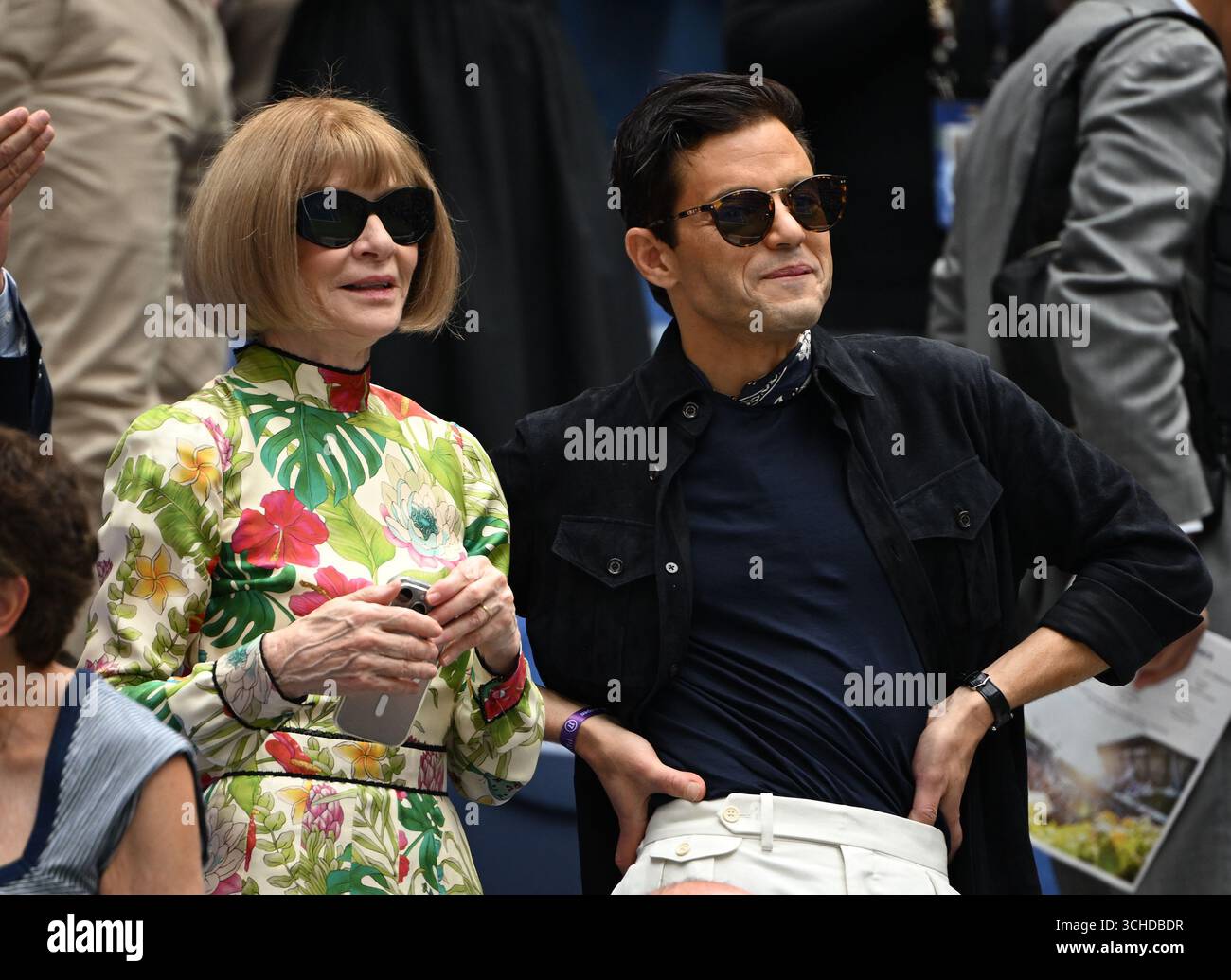 FLUSHING NY- SEPTEMBER 01: Rami Malek and Anna Wintour are seen ...