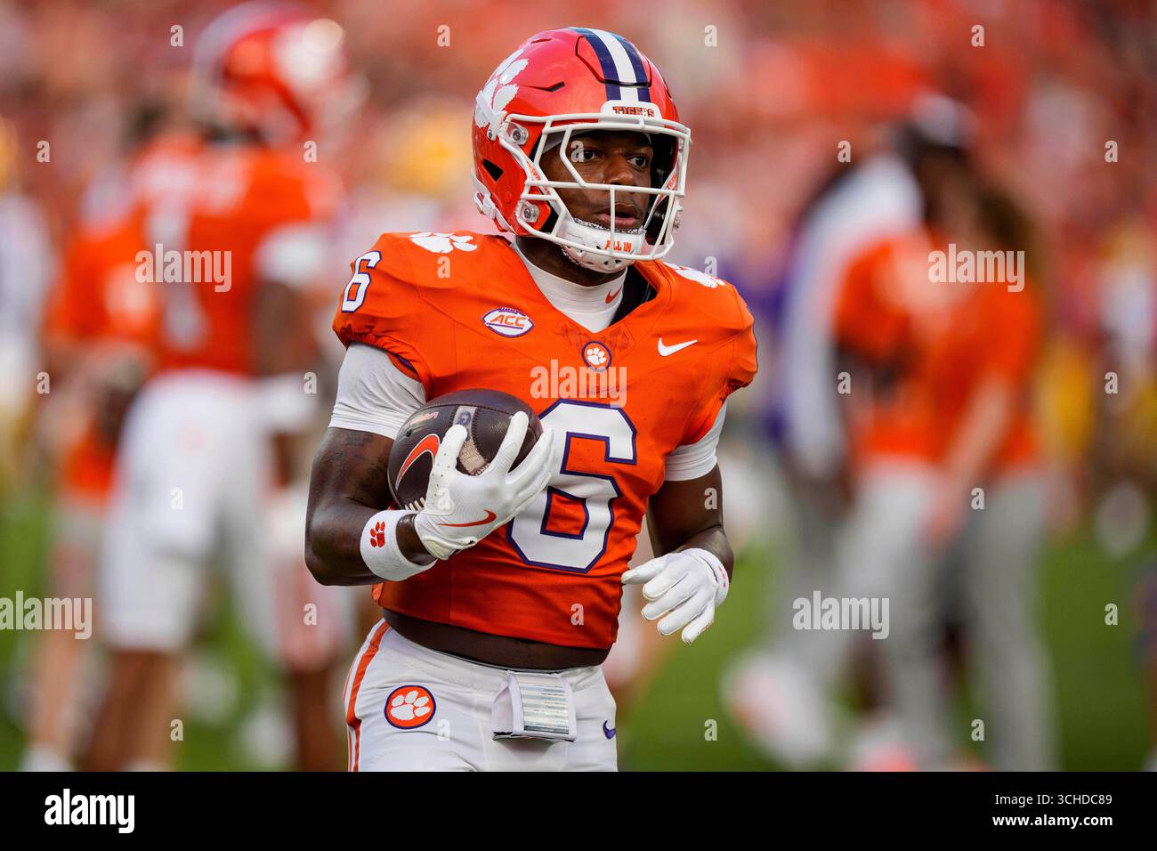 Clemson wide receiver Tyler Brown (6) looks on before an NCAA college ...