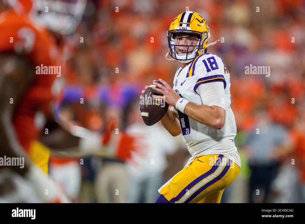 LSU quarterback Garrett Nussmeier (18) plays during an NCAA college ...