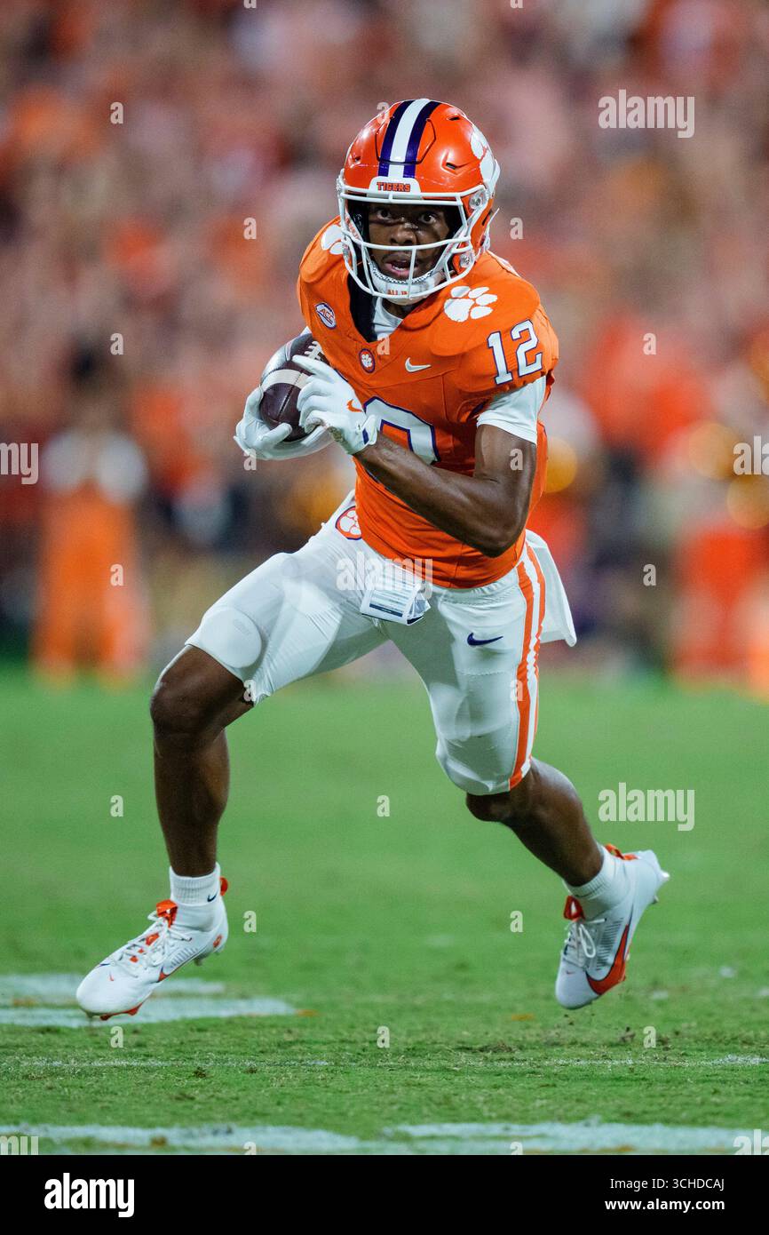 Clemson wide receiver Bryant Wesco Jr. (12) plays during an NCAA ...