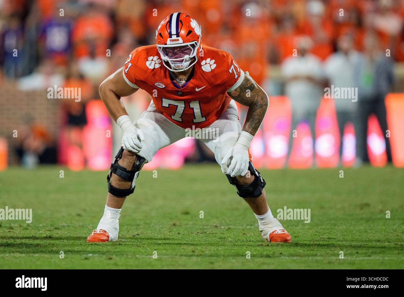 Clemson offensive lineman Tristan Leigh (71) plays during an NCAA ...
