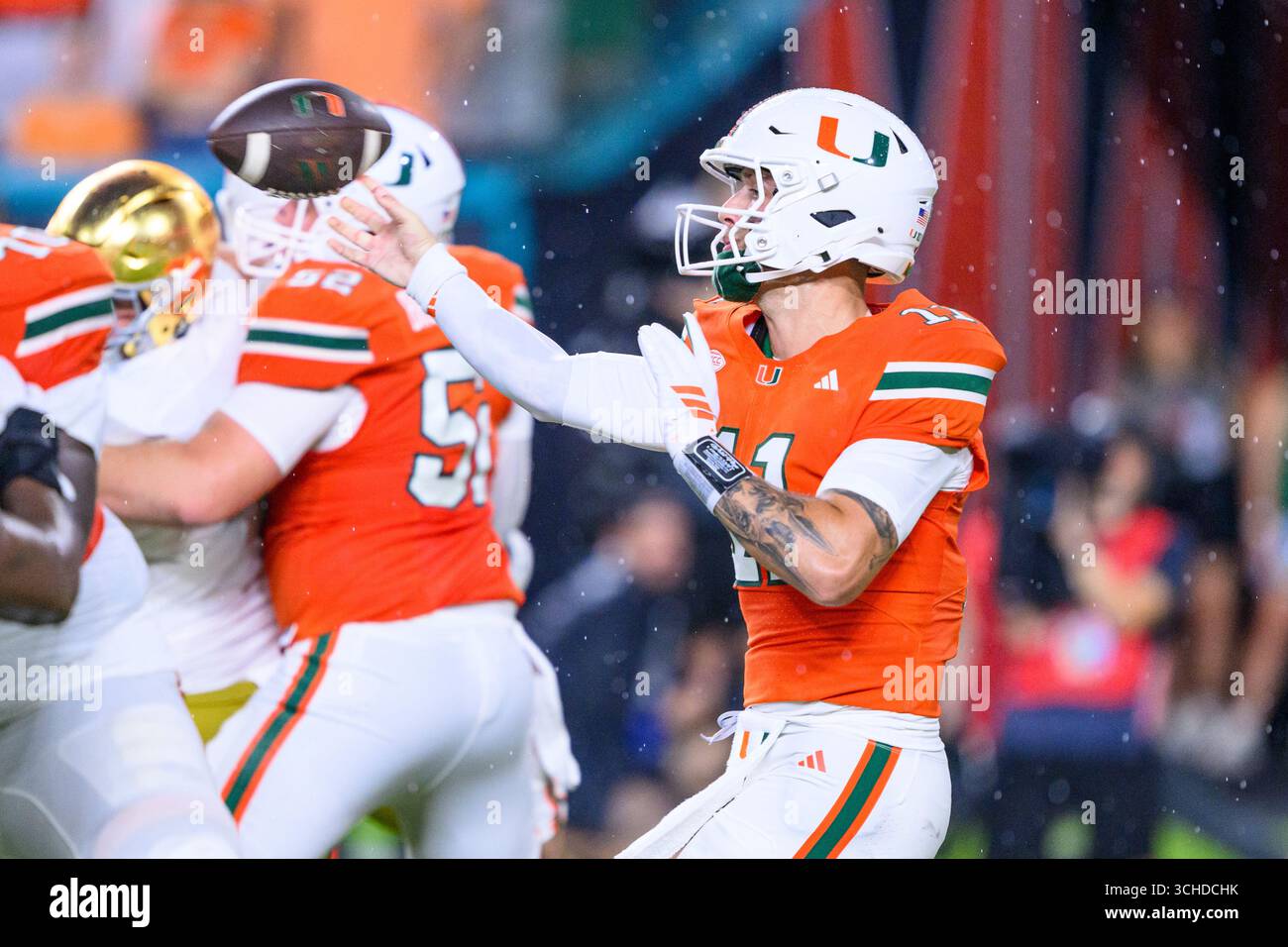 MIAMI GARDENS, FL - AUGUST 31: Miami Hurricanes quarterback Carson Beck ...
