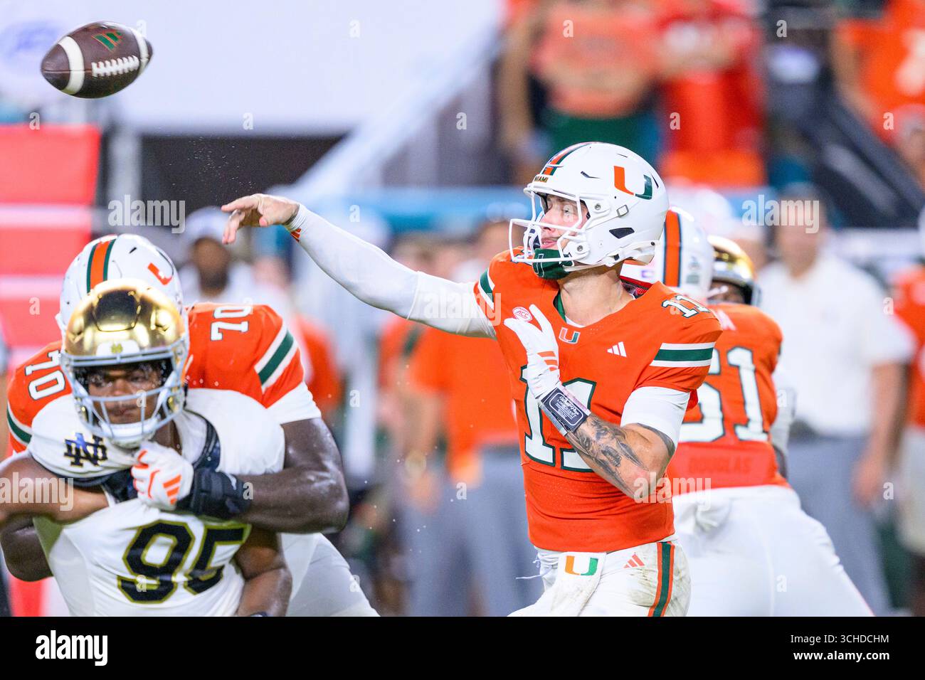MIAMI GARDENS, FL - AUGUST 31: Miami Hurricanes quarterback Carson Beck ...
