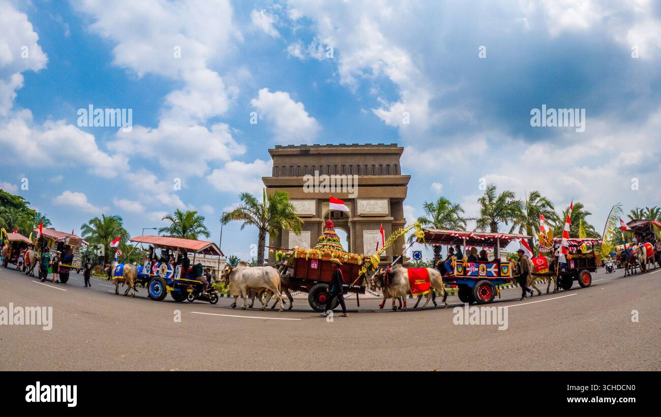 Cikar parade. Cikar is a form of land transportation in Indonesia that ...