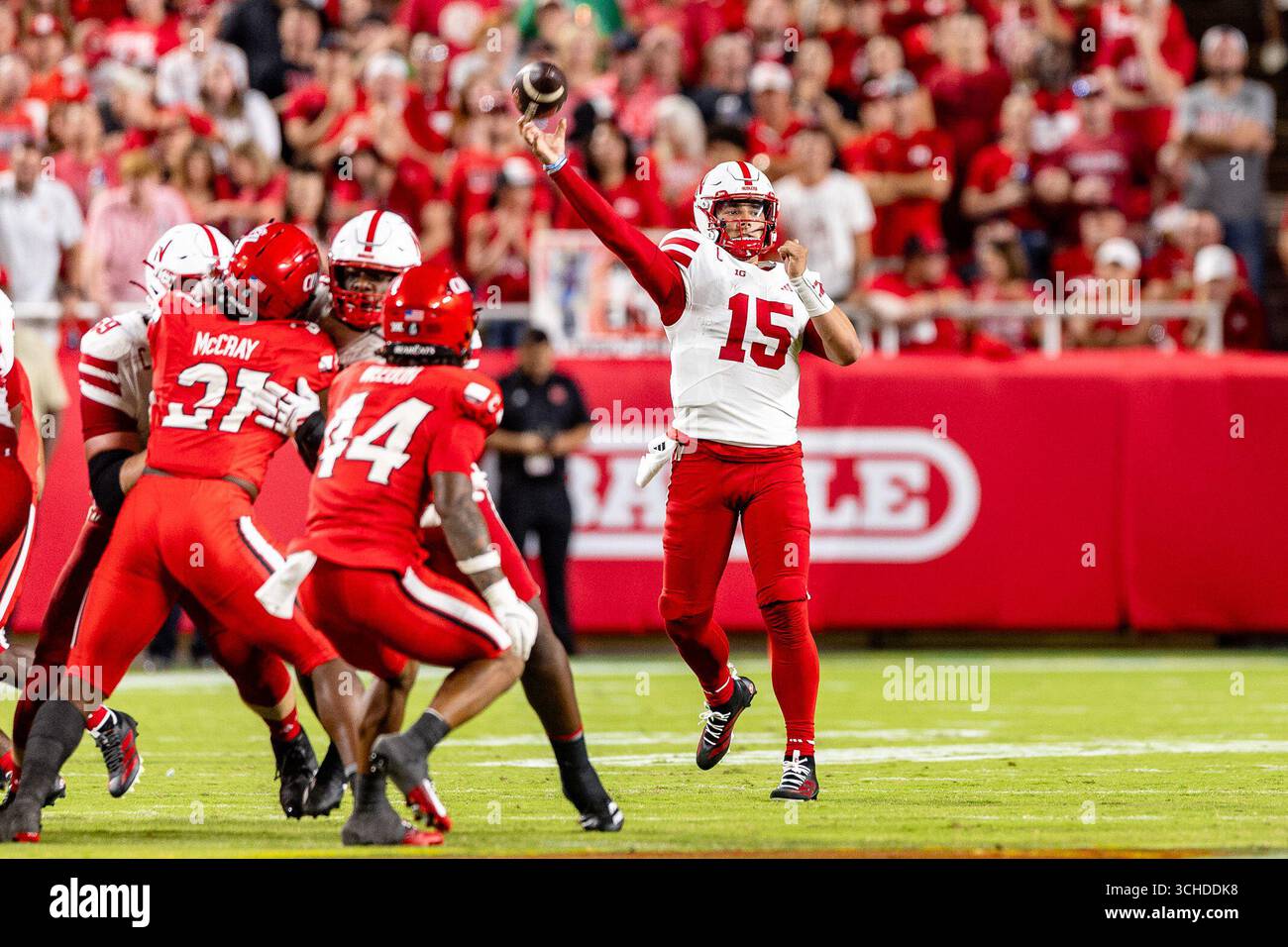 August 28, 2025 Kansas City, MO. U.S. - Nebraska Cornhuskers ...
