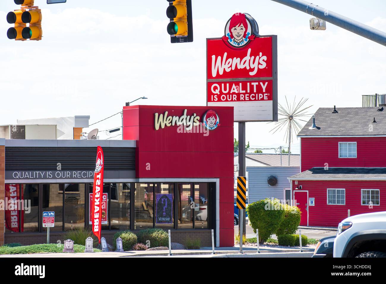Provo, Utah — Sept 1, 2025: A Wendy’s restaurant sits quietly at a ...