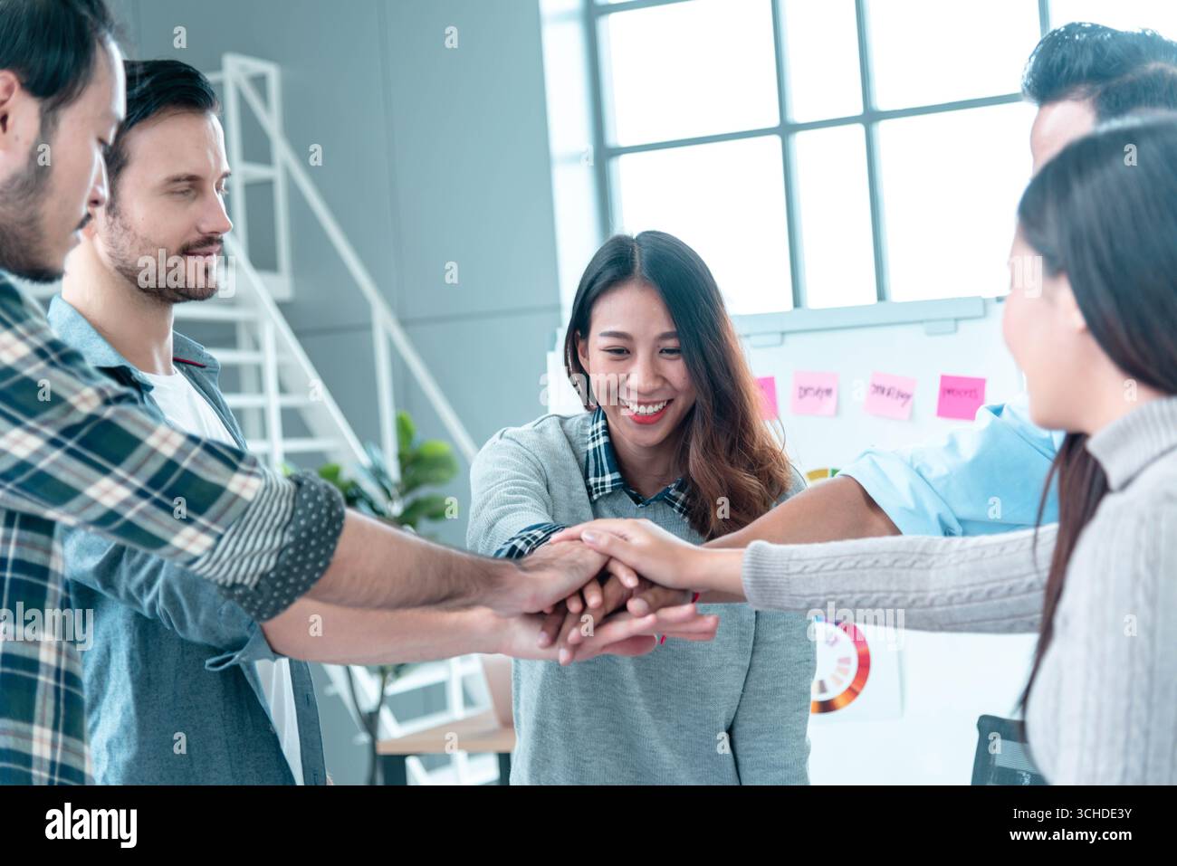 Diversity business partner people teamwork holding hands together power of tag team. Multiethnic ...