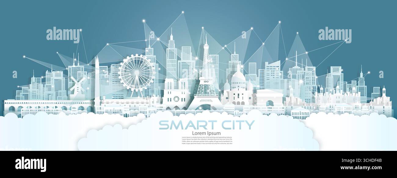 Technology wireless network communication smart city with architecture ...