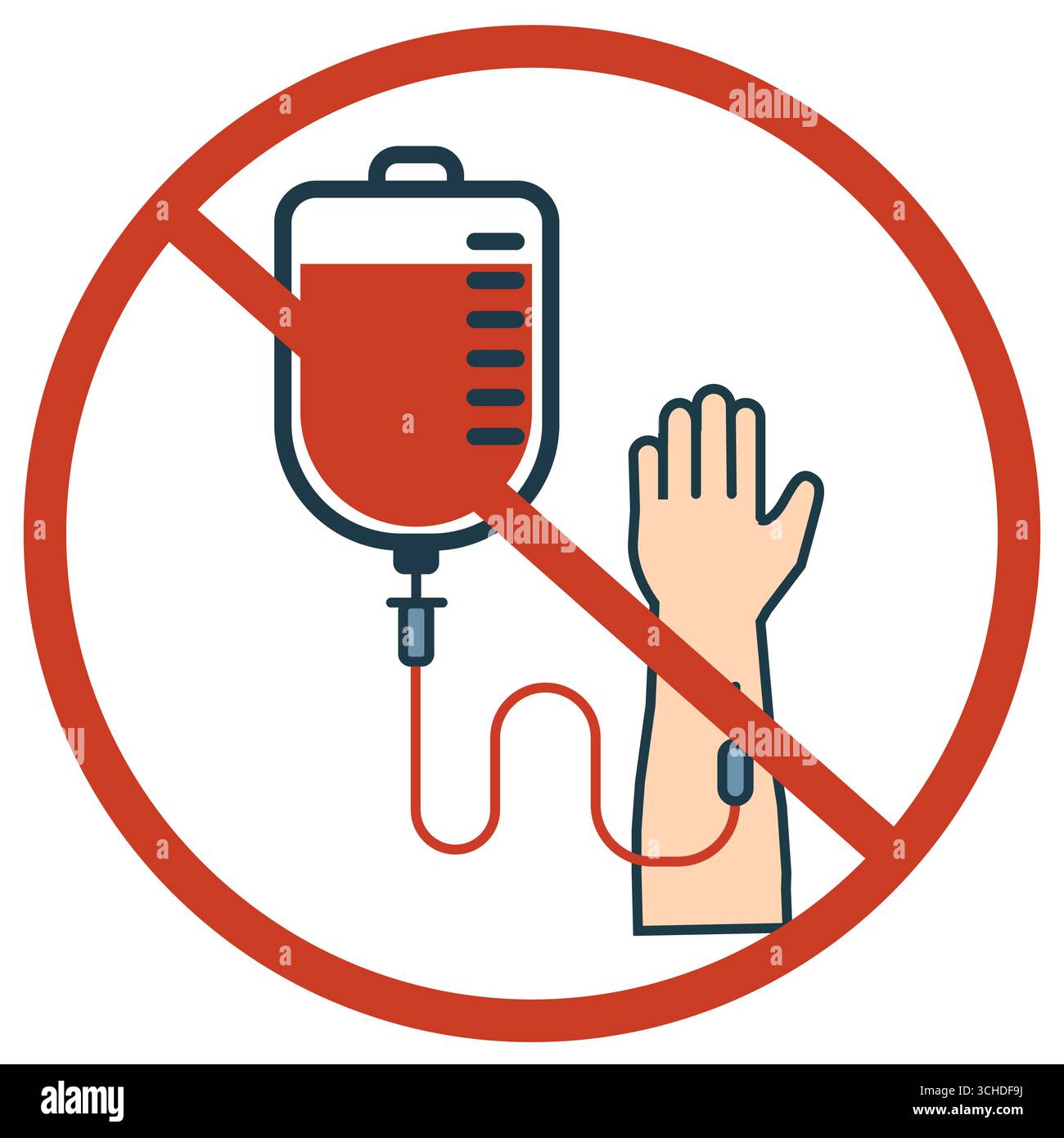 No blood transfusion icon. Prohibited IV drip symbol. Healthcare ...