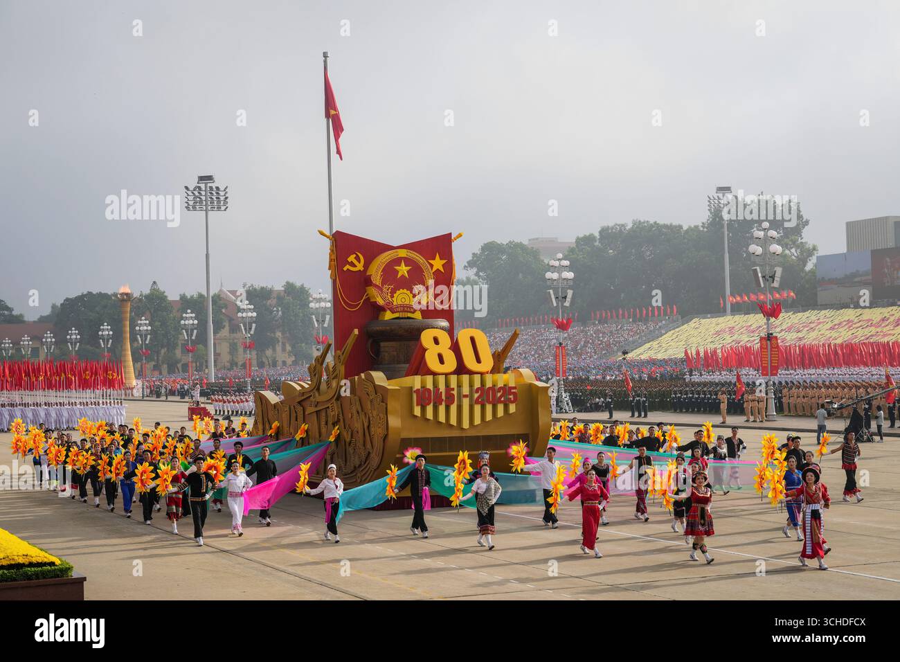 A parade float takes part in a military parade marking Vietnam's 80th ...