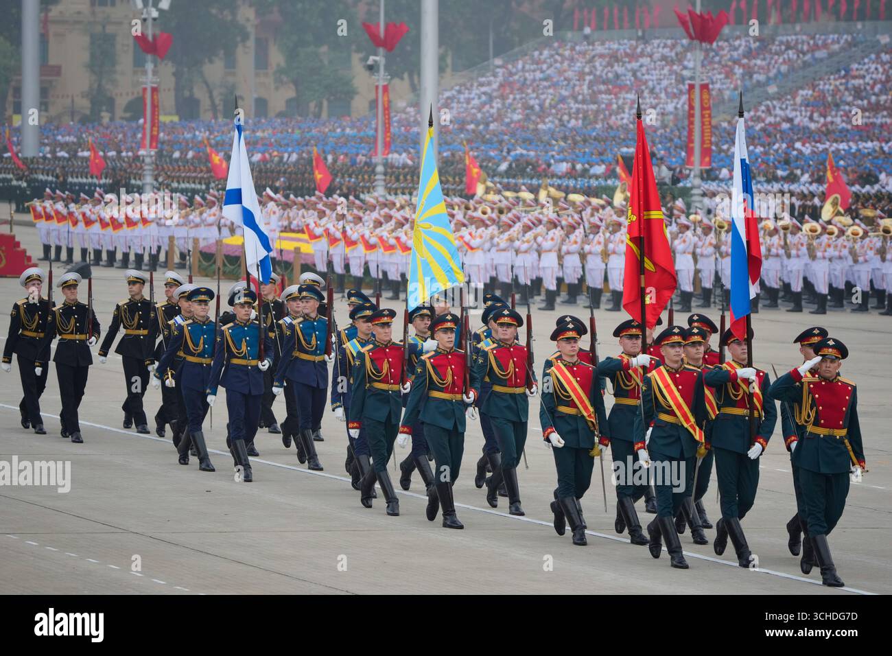 Russian troops march during a parade celebrating the 80th anniversary ...