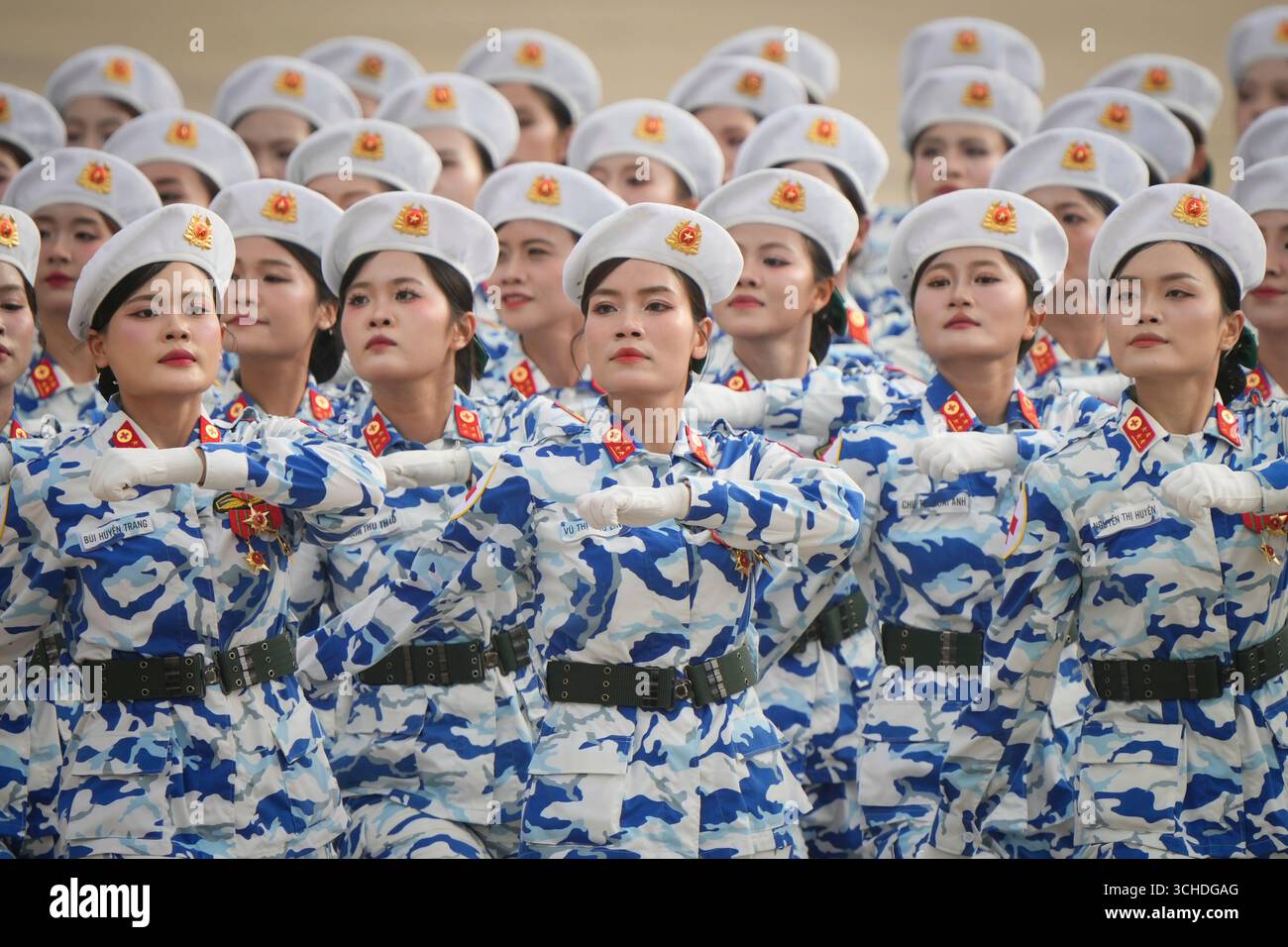 Vietnamese troops march during a parade celebrating the 80th ...