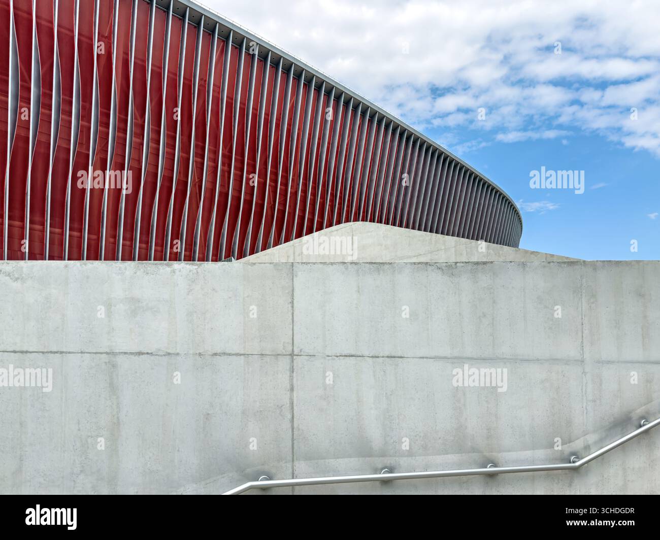 geometric shapes of contemporary football stadium. abstract ...