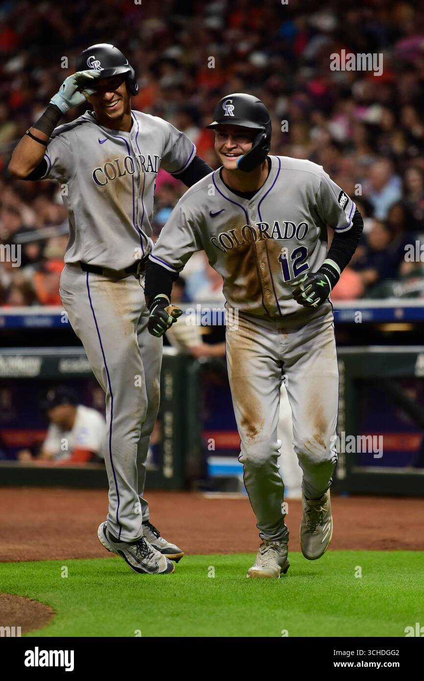 Colorado Rockies shortstop Ryan Ritter (8) and third base Kyle Karros ...