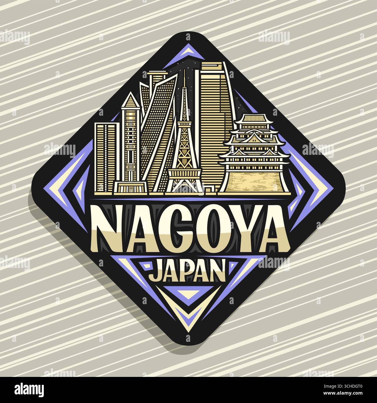 Nagoya city skyline landmark Stock Vector Images - Alamy
