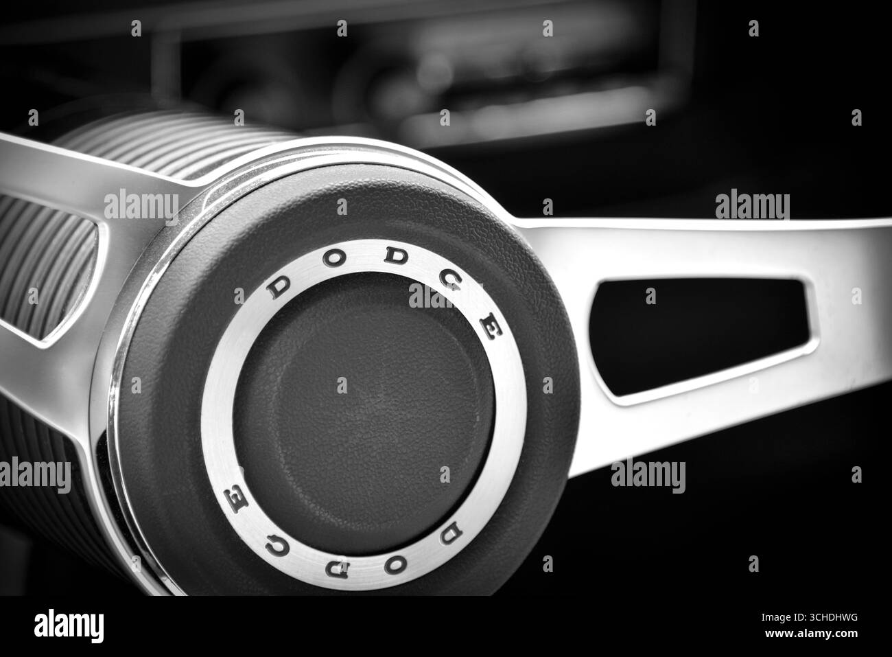 Steering wheel old classic Black and White Stock Photos & Images - Alamy