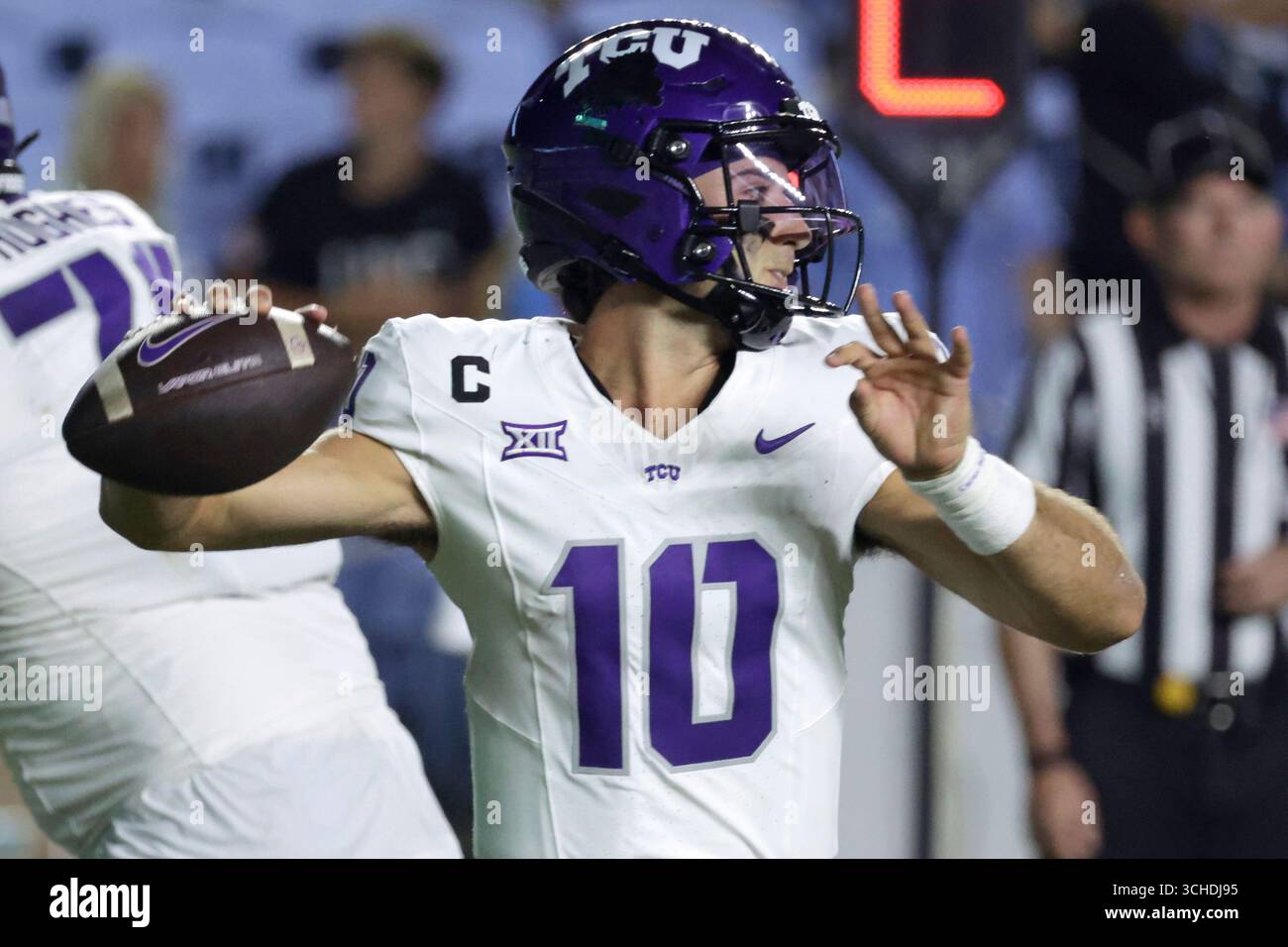 TCU quarterback Josh Hoover looks to pass the ball against North ...