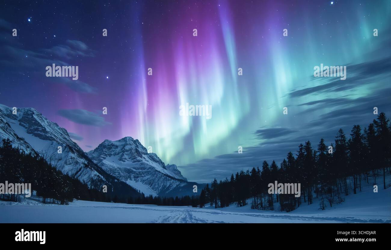 Magical aurora dancing across hi-res stock photography and images - Alamy