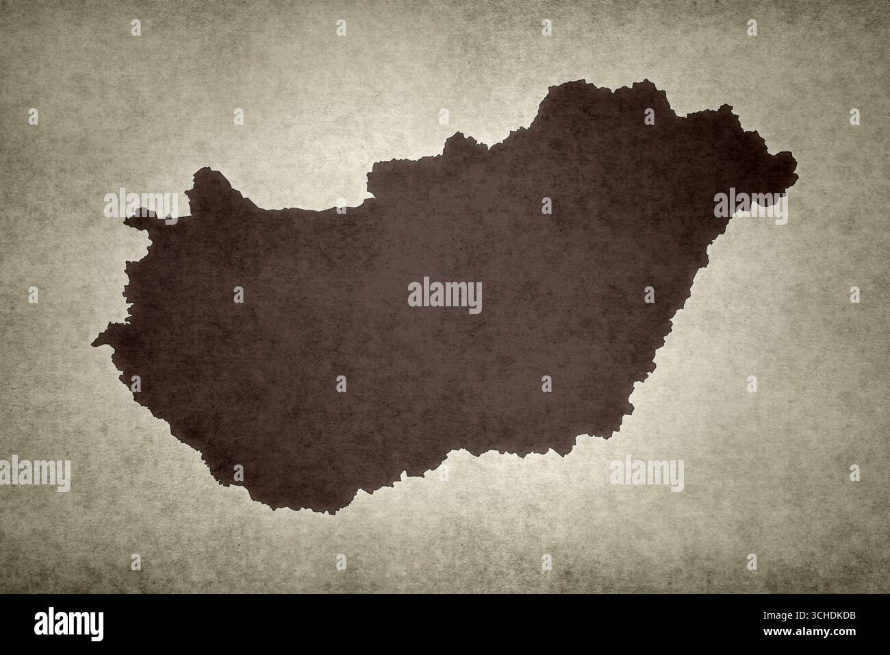 Grunge map of Hungary printed on an old paper Stock Photo - Alamy