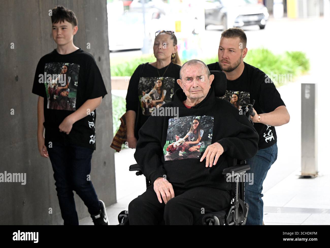 The Family and friends of Tia Cameron are seen arriving at the Brisbane ...