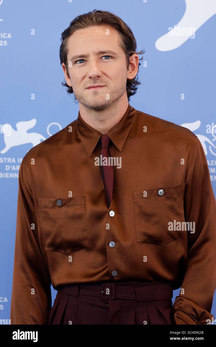 Lewis Pullman poses at the photocall of 'The Testament Of Ann Lee ...